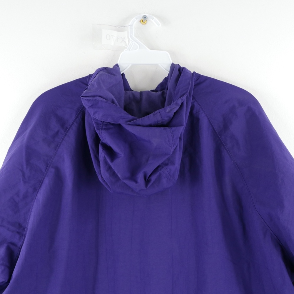 Vintage 90s Streetwear Hooded Rain Jacket Purple - Gem